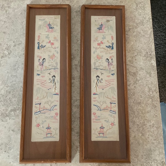 Art | 2 Antique Chinese Silk Embroidered Sleeve Panels | Poshmark